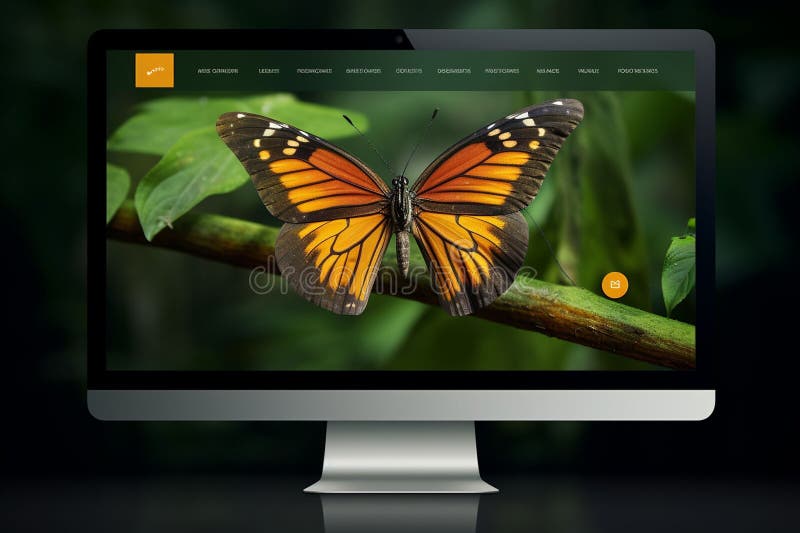 Illustrate the Beauty of Butterflies in Website Stock Illustration ...