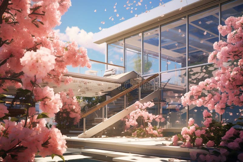 Illustrate the Beauty of Springtime Architecture. Generative Ai Stock ...