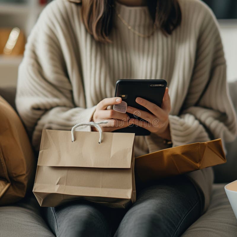 Illustrate the Convenience of Shopping with Just a Few Clicks Stock ...