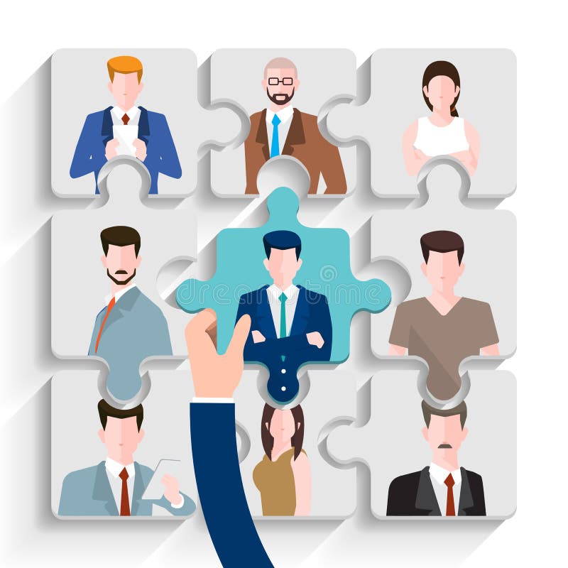 Illustrate Design Concept the Finding Employee. HR Job Seeking. Vector ...