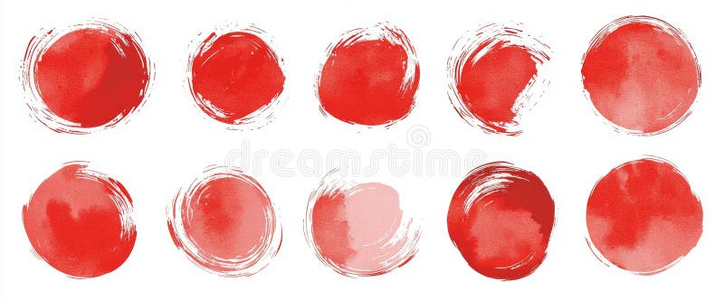 Illustrate a Japanese Flag Stamp with a Red Circle, Using a Hand-drawn, Rough Scribble Texture ...