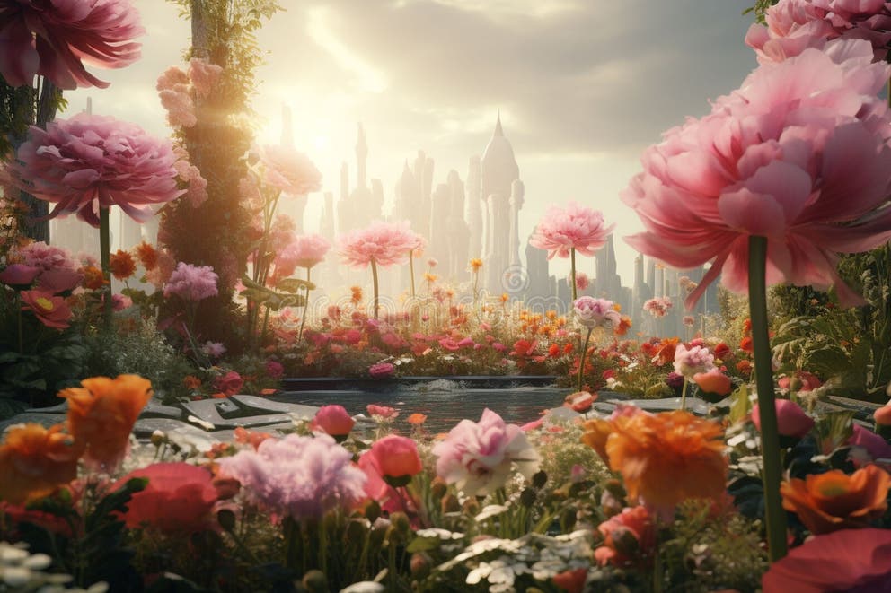 Illustrate the Process of Flower Cultivation Stock Illustration ...