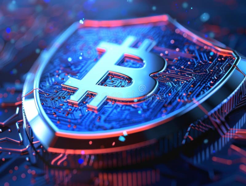 Illustrate a Side Profile of a Digital Coin Morphing into a Shield ...