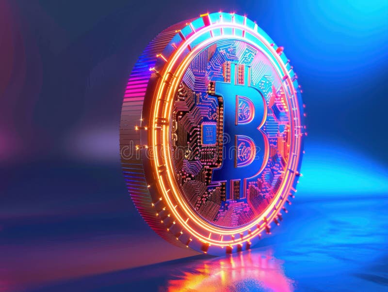 Illustrate a Side Profile of a Digital Coin Morphing into a Shield ...