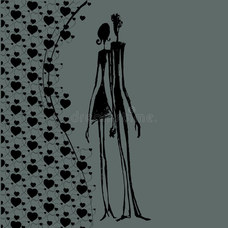 Illustrated Abstract Couple Stock Vector - Illustration of adult ...