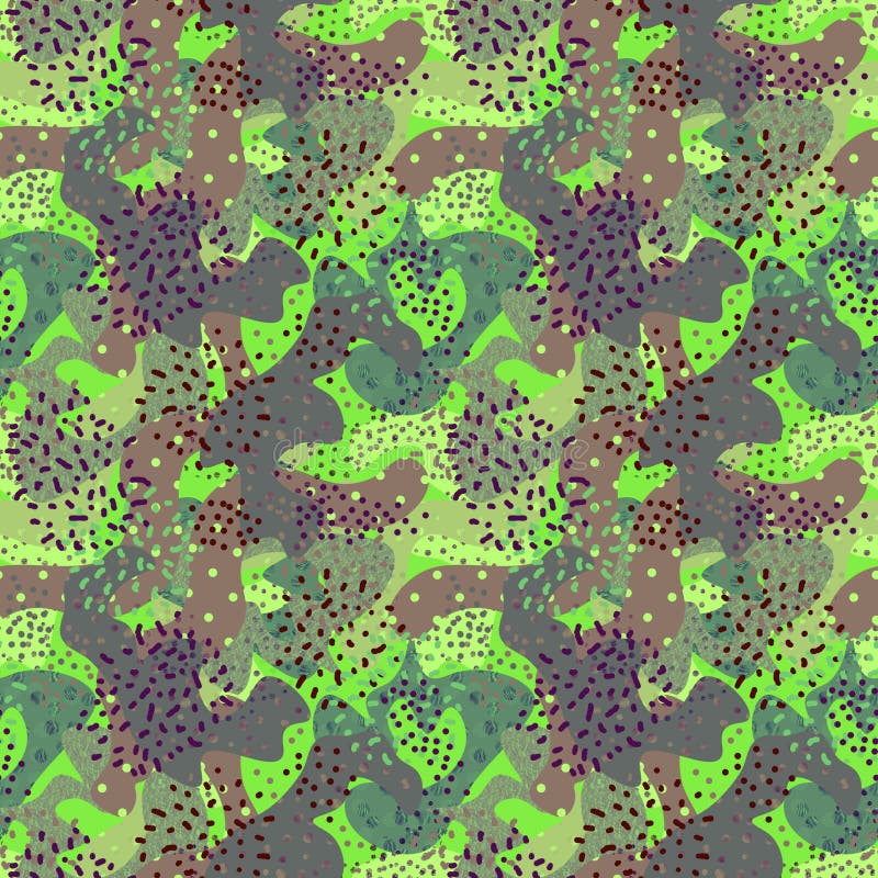 Illustrated Abstract Seamless Green Pattern Stock Illustration ...