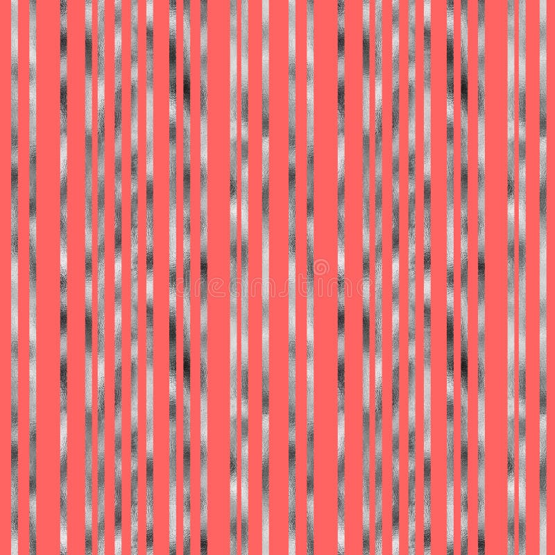 Illustrated Abstract Seamless Pattern with Foil Stripes on a Pink ...