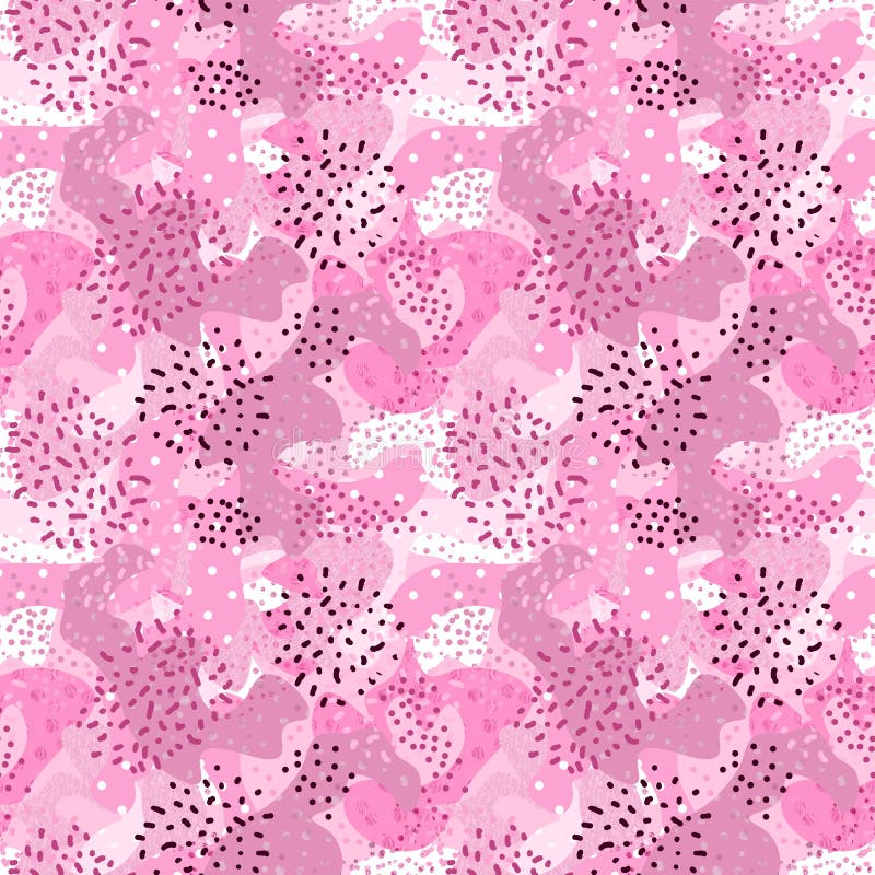 Illustrated Abstract Seamless Pink Pattern Stock Illustration ...
