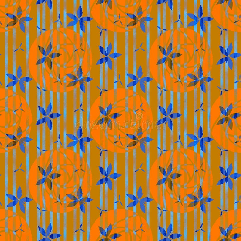 Orange Illustrated Abstract Seamless Background, Repeat Pattern Stock ...