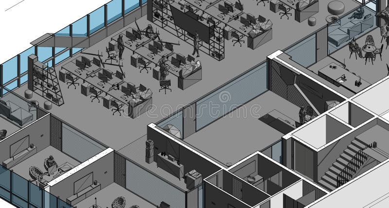 Architectural Floor Plan Sectional Cut Design Illustration Stock ...