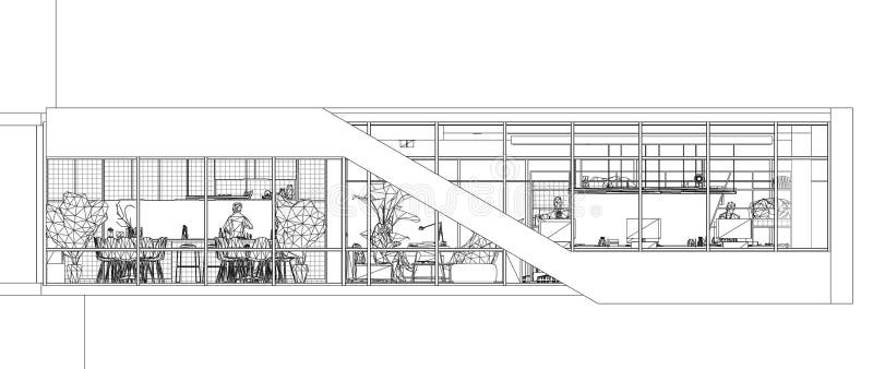 Architectural Floor Section Cut Design Illustration Stock Illustration ...