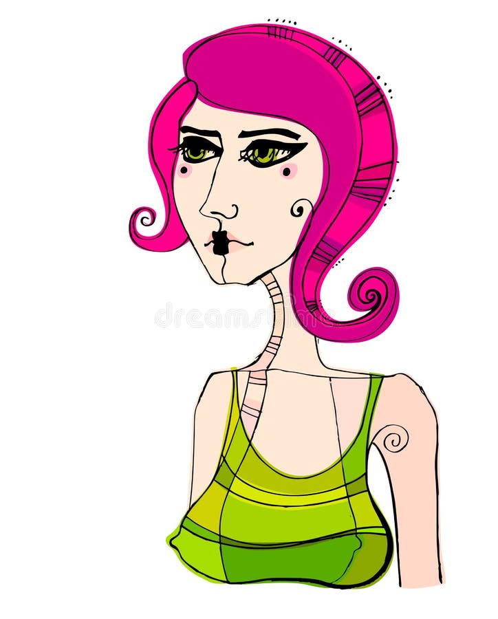 Illustrated Beautiful Girl Stock Vector Illustration Of Elegance