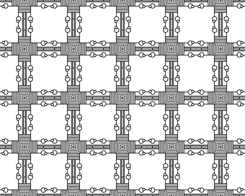 Illustrated Black-and-white Seamless Tile Pattern Stock Illustration ...
