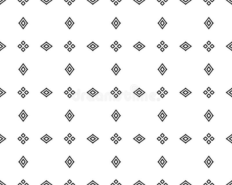 Illustrated Black-and-white Seamless Tile Pattern Stock Illustration ...