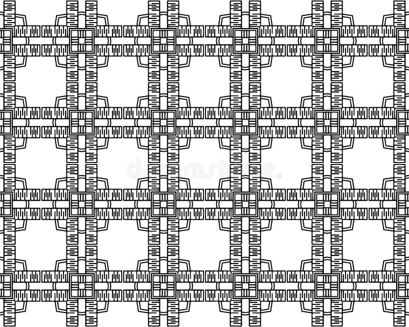 Illustrated Black-and-white Seamless Tile Pattern Stock Illustration ...