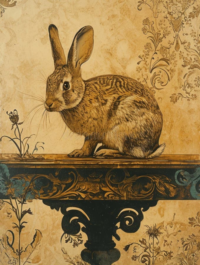 Easter Bunny Sitting Illustration Stock Illustration - Illustration of ...