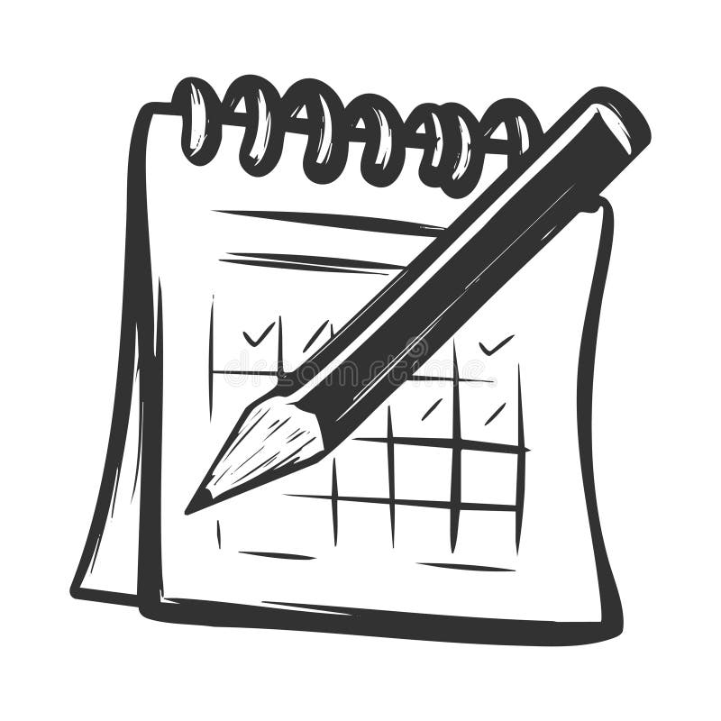 Illustrated Calendar with Pencil Sketch, Featuring Spiral Binding and ...