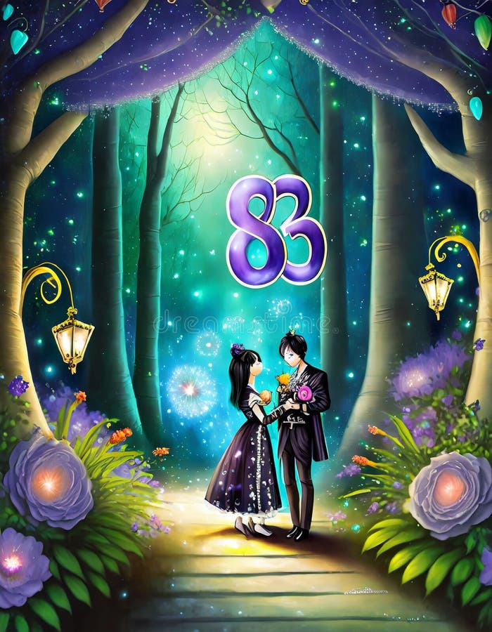 Illustrated Card with the Number Eighty Three Stock Illustration - Illustration of cover ...