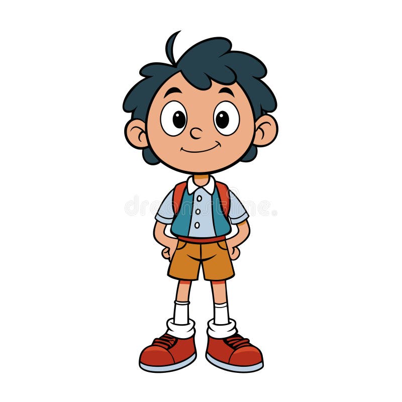 Cartoon Student with Backpack Ready for Back-to-school Stock ...