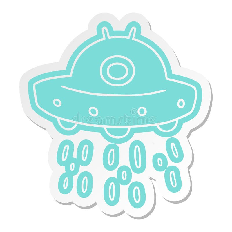 Cartoon Sticker of an Alien Ship Stock Vector - Illustration of clip ...