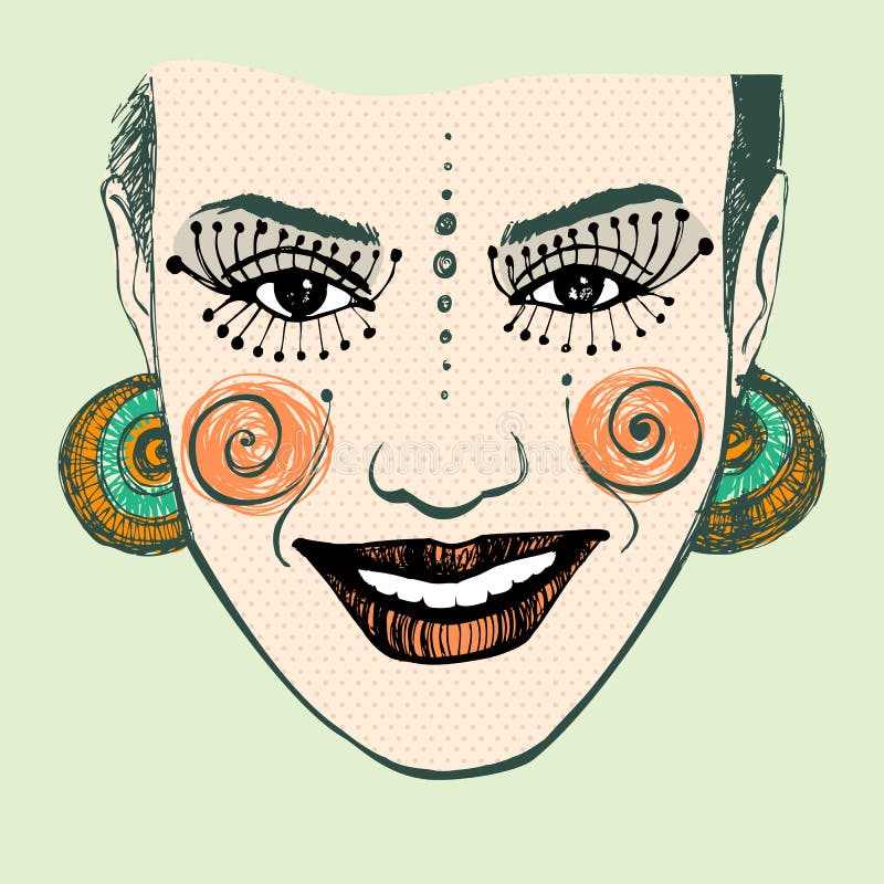 Illustrated Cute Abstract Girl Stock Vector - Illustration of people ...