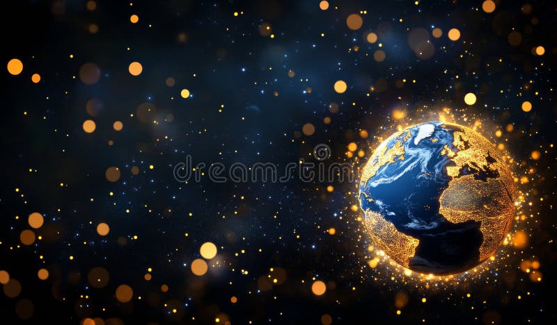 Illustrated 3D Image of Global Cloud Computing and Telecommunications ...