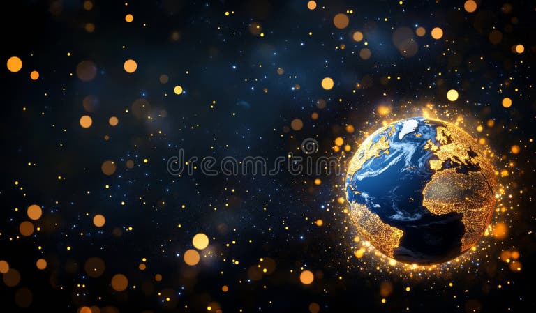 Illustrated 3D Image of Global Cloud Computing and Telecommunications ...