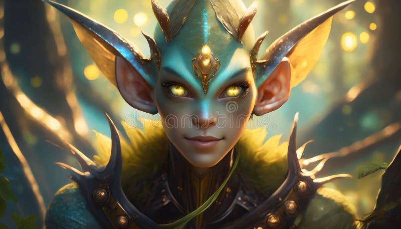 Illustrated Dark Forest Elf Stock Illustration - Illustration of beauty ...