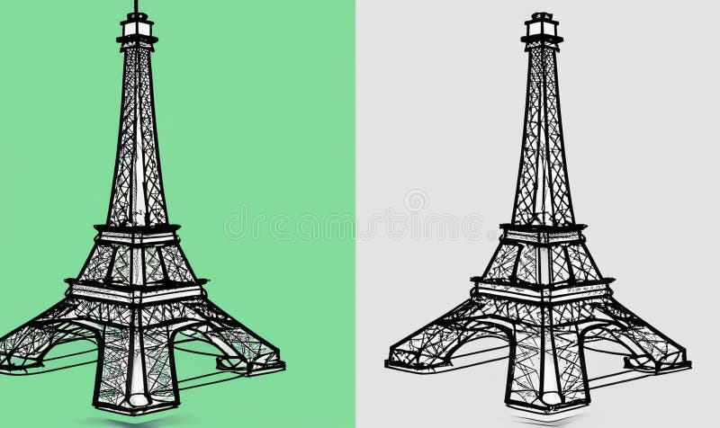 Eiffel tower in paris stock illustration. Illustration of cartoon ...