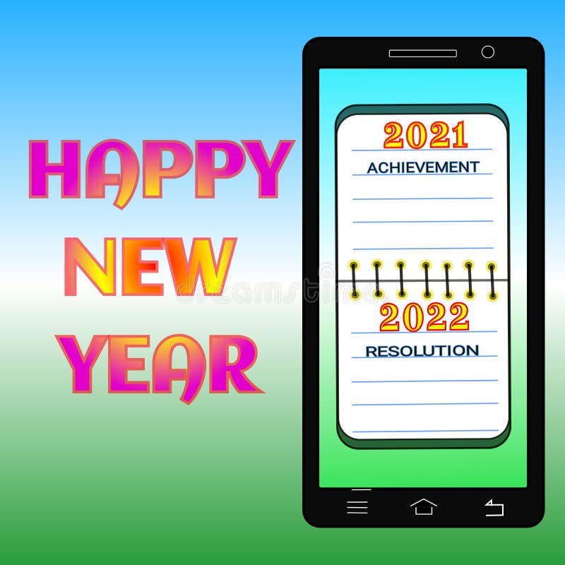 Illustrated Design about Happy New Year with Resolution Diary. Stock ...