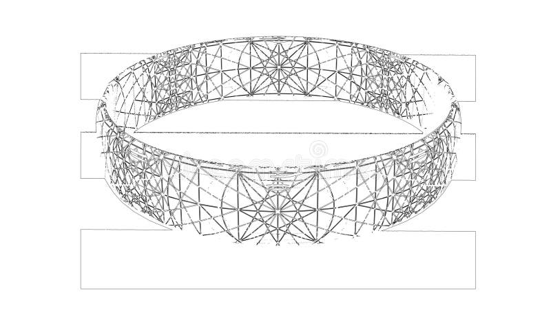 Illustrated Drawing of Geometric Mandala Abstract Designs Creating a ...