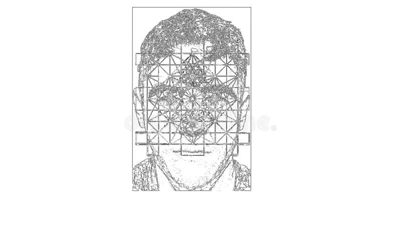 Illustrated Drawing of a Man S Face Created with Abstract Geometrical ...