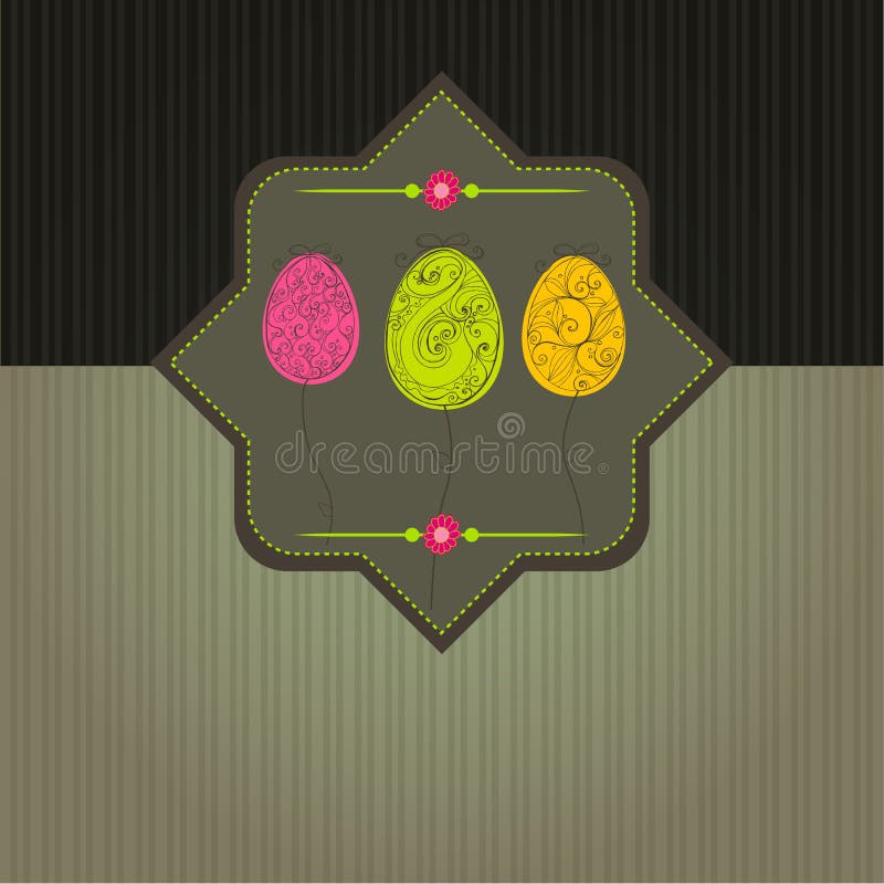 Illustrated Easter Card Design Stock Vector - Illustration of easter ...