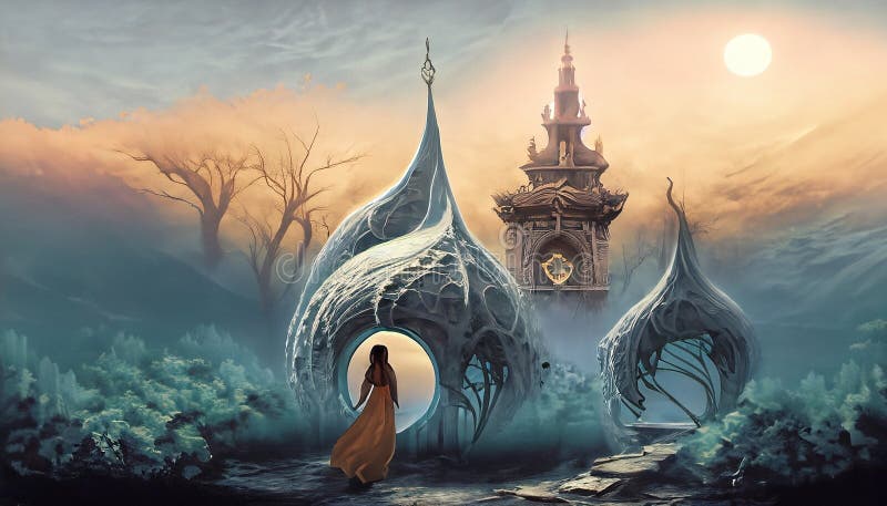 Illustrated Fantasy Background Suitable As a Banner or Book Stock Photo ...