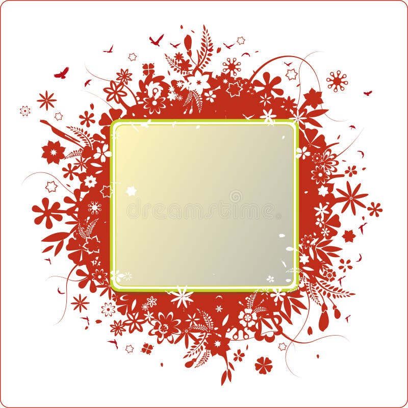 Illustrated floral frame stock vector. Illustration of background ...
