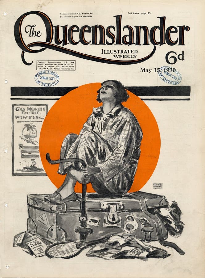 Illustrated Front Cover From The Queenslander, May 15, 1930 Stock Photo ...