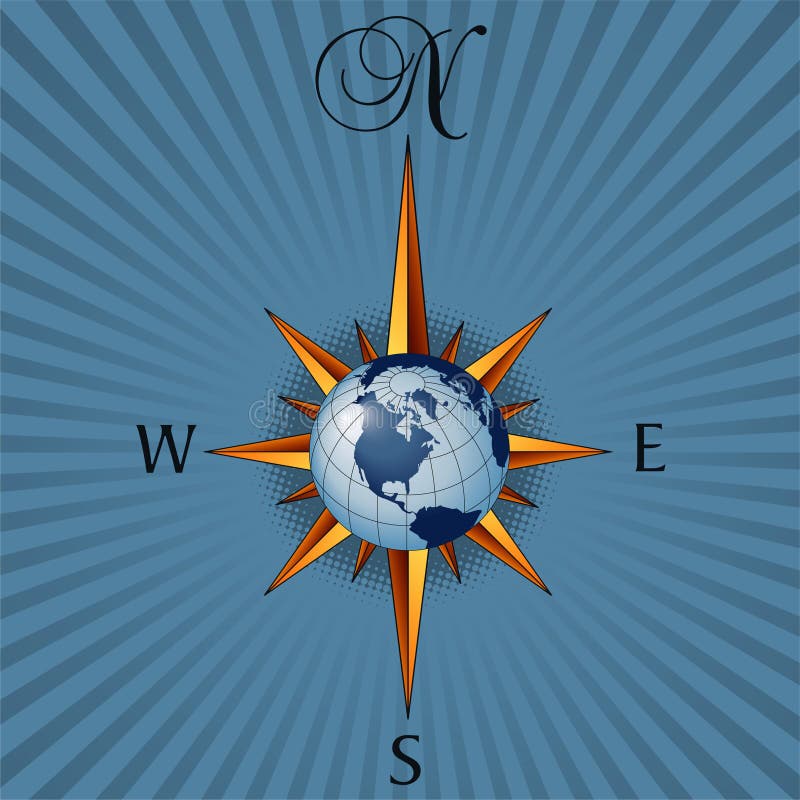 Compass star stock vector. Illustration of ocean, land - 19093901