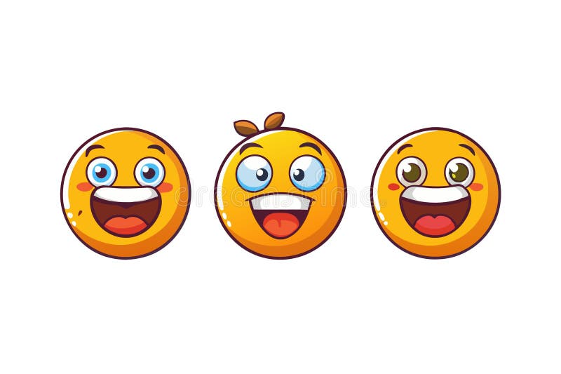 Illustrated Group of Adorable Smiley Faces in Various Styles and ...