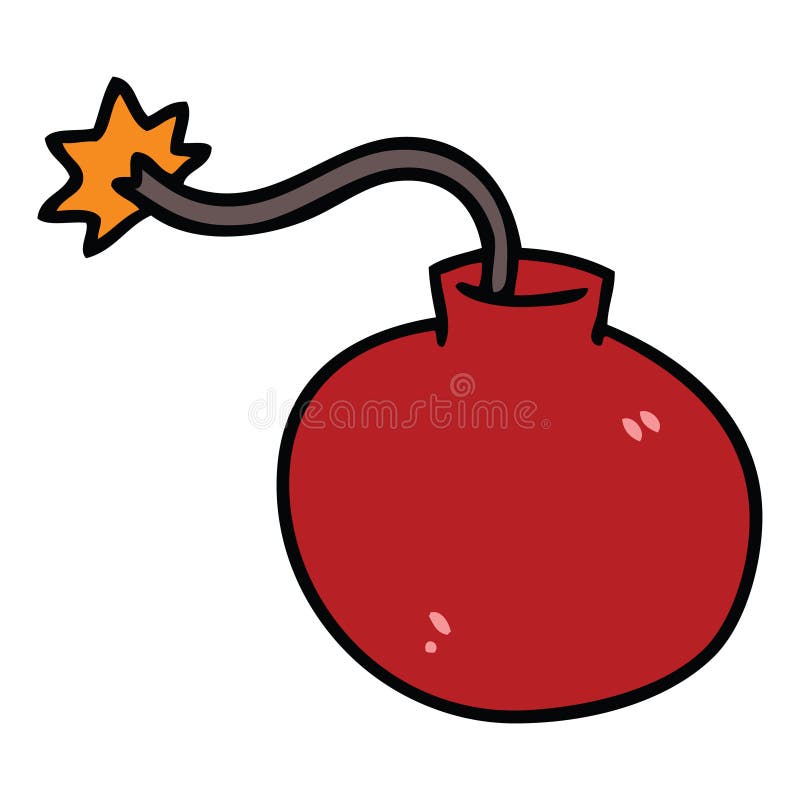 Hand Drawn Quirky Cartoon Bomb Stock Vector - Illustration of crazy ...