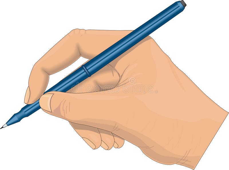 Hand Holding a Pencil Vector Illustration Stock Vector - Illustration ...