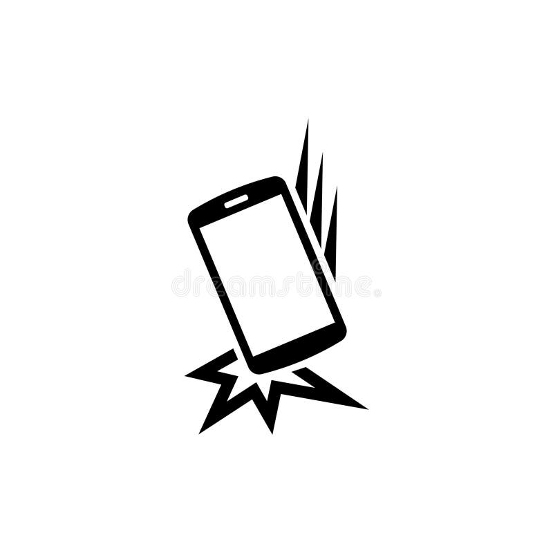 An Illustrated Icon Depicting a Damaged or Broken Smartphone ...