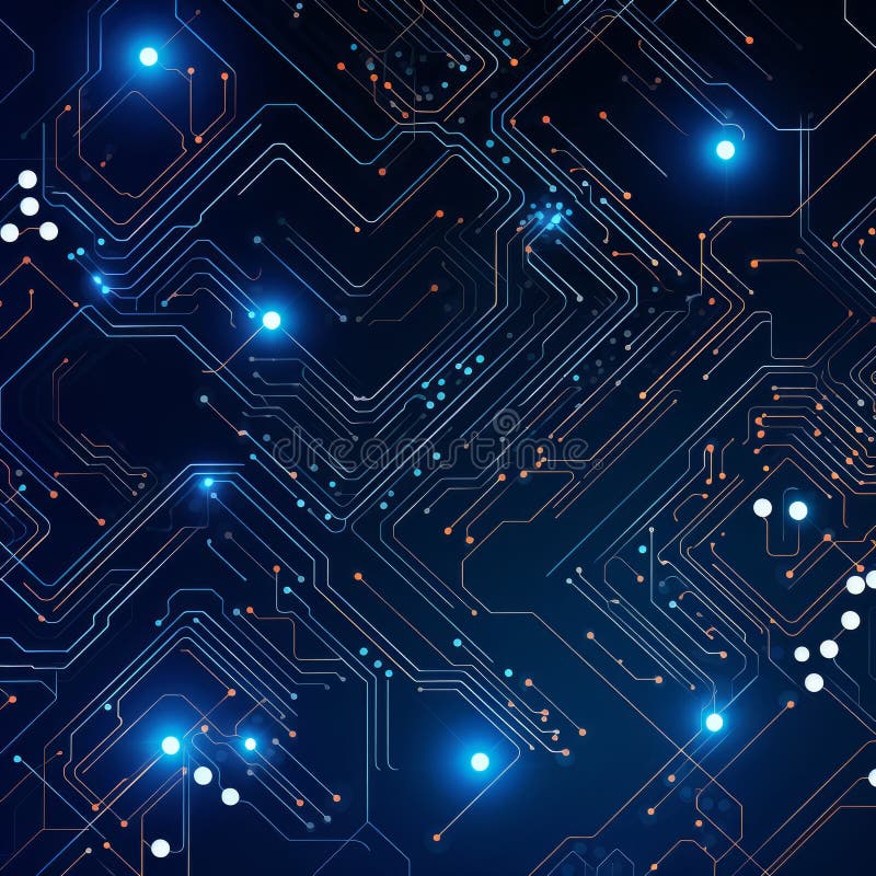 An Illustrated Image of Digital Circuitry Stock Illustration ...