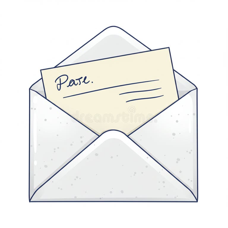 Illustrated Image of an Open Envelope Containing a Letter Labeled "Post ...