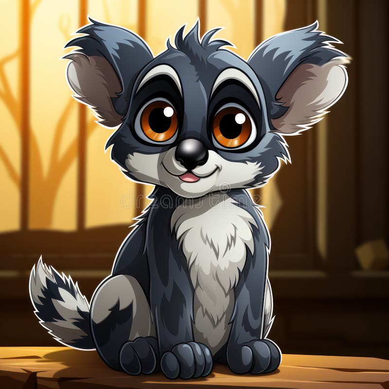 Sunlit Lemur in Forest. AI Generation Stock Illustration - Illustration ...