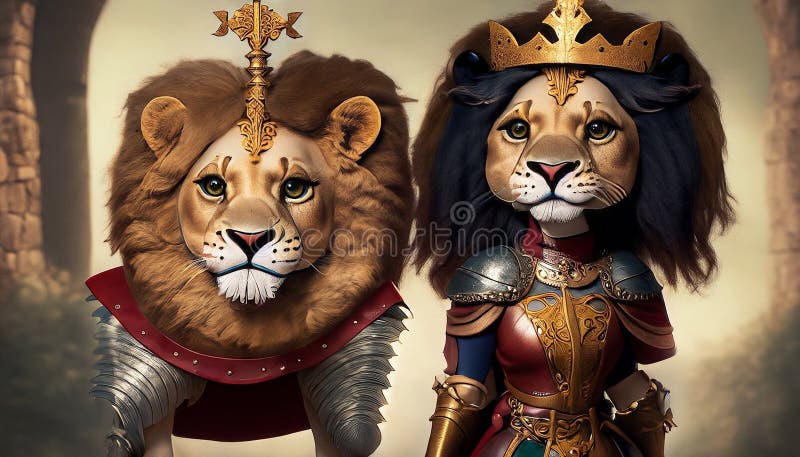 Illustrated lion character stock illustration. Illustration of ...