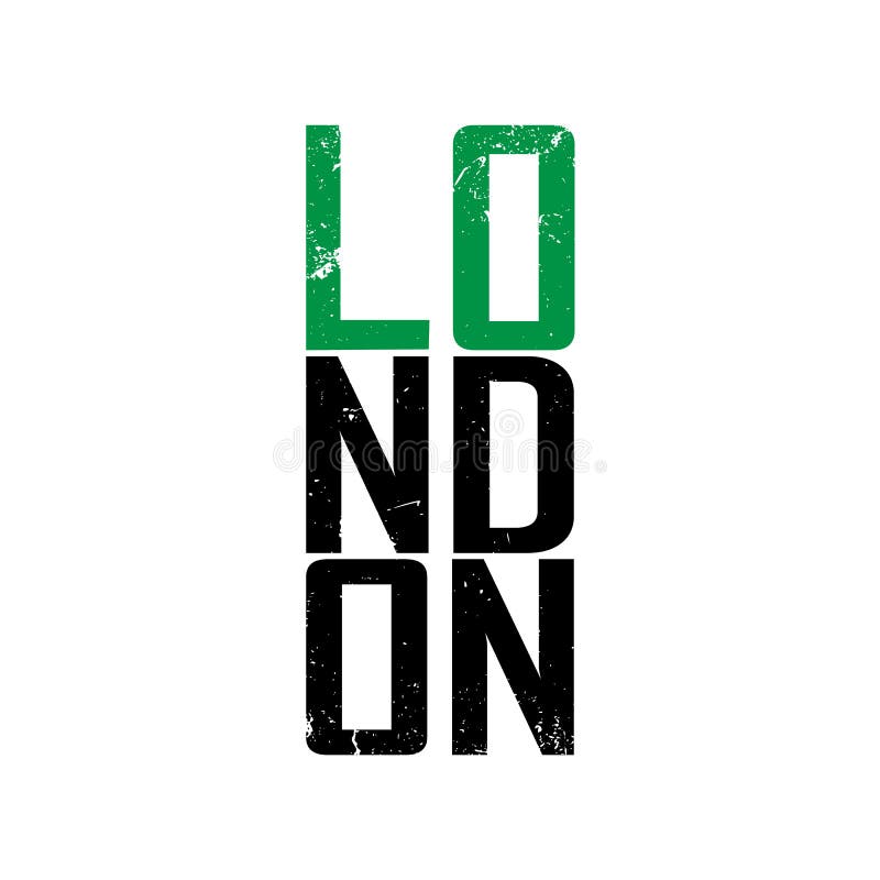 Illustrated London Poster with Typography. Vector Illustration. Stock ...