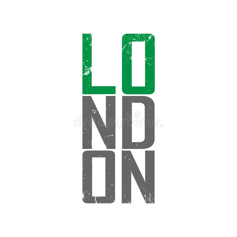 Illustrated London Poster with Typography. Vector Illustration. Stock ...