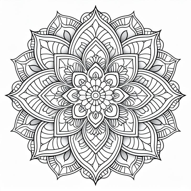 Illustrated mandala stock illustration. Illustration of linework ...