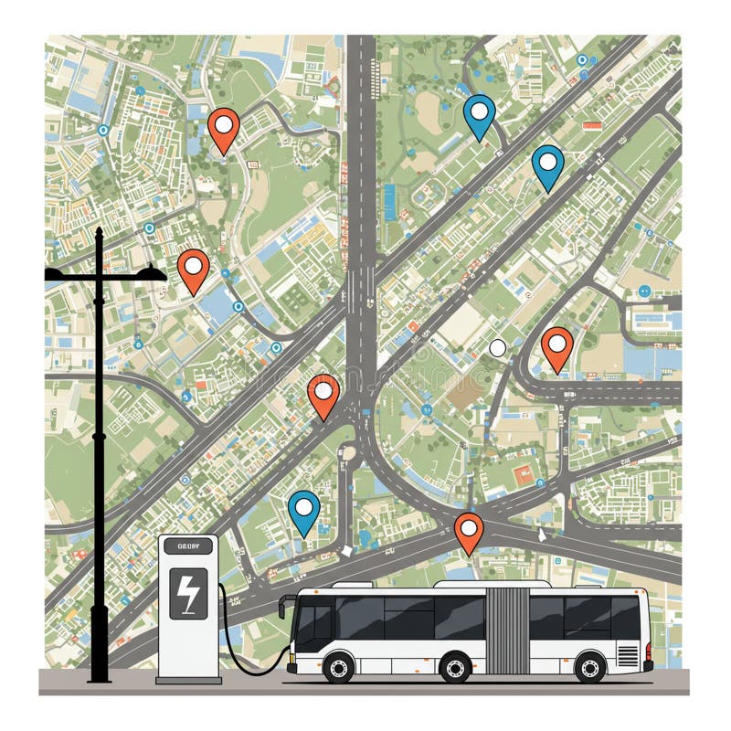 Illustrated Map with Color-coded Location Markers Identifies Points of ...