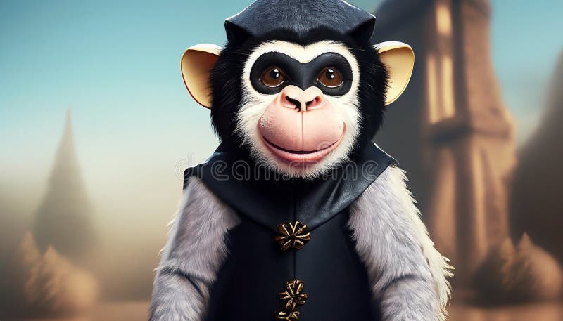Illustrated Monkey Character Stock Illustration - Illustration of ...